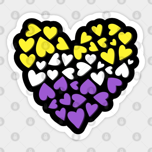 Non Binary Heart - Nonbinary - Sticker | TeePublic